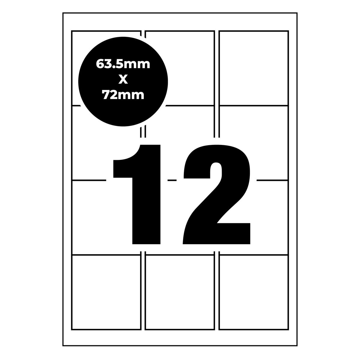 A4 Self Adhesive Address Labels 12 Per Page [Compatible with Avery ...