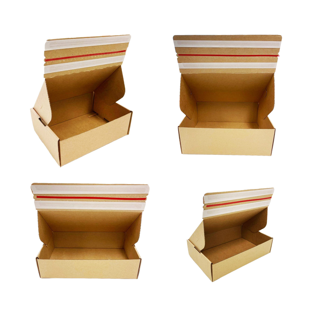 Samples of Double Strip Self Sealing Kraft Mailing Boxes & Die Cut Box